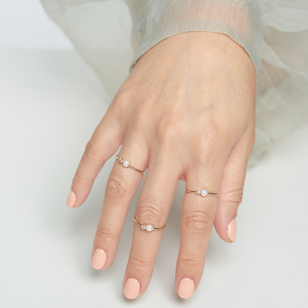 Baby Pearl Diamond Ring – POPPY FINCH