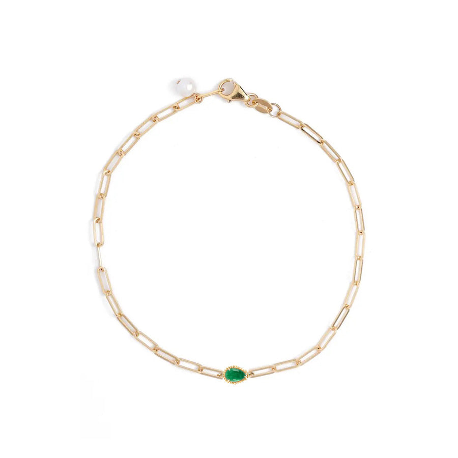 Emerald Drop Link Bracelet – POPPY FINCH