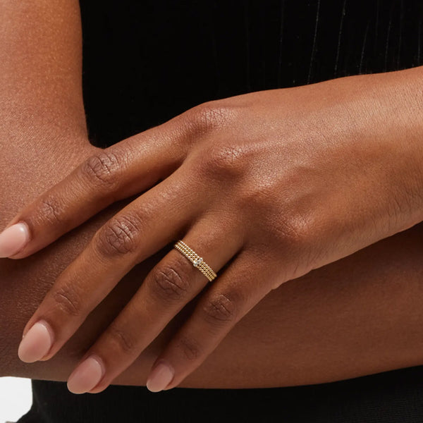 Triple Bead Diamond Ring – POPPY FINCH