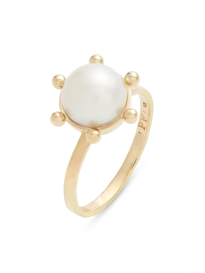 Gold Bubble Pearl Ring – POPPY FINCH