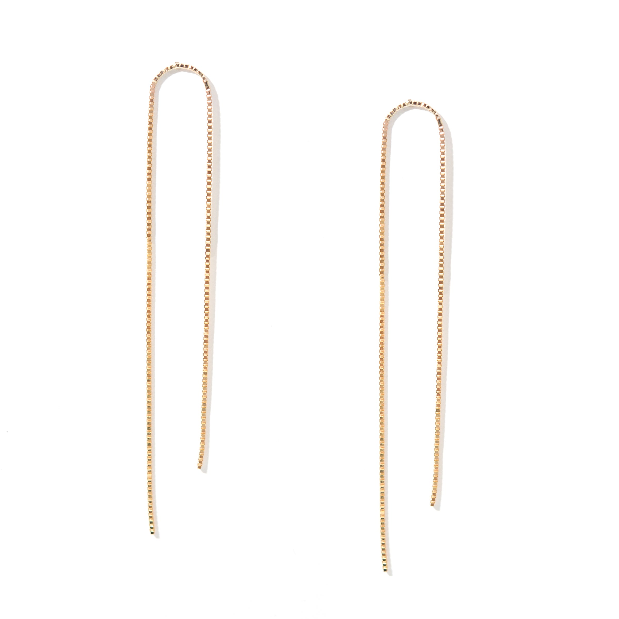 Gold Arch Box Chain Earrings – POPPY FINCH